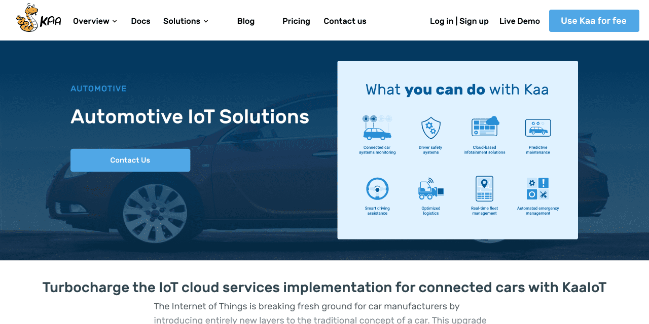 Automotive IoT Solutions for Connected Cars|Kaa IoT Platform