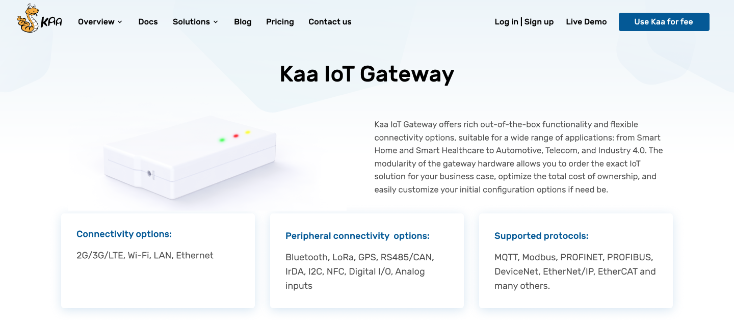 Kaa IoT Gateway for Industrial and Consumer IoT | Kaa IoT Platform