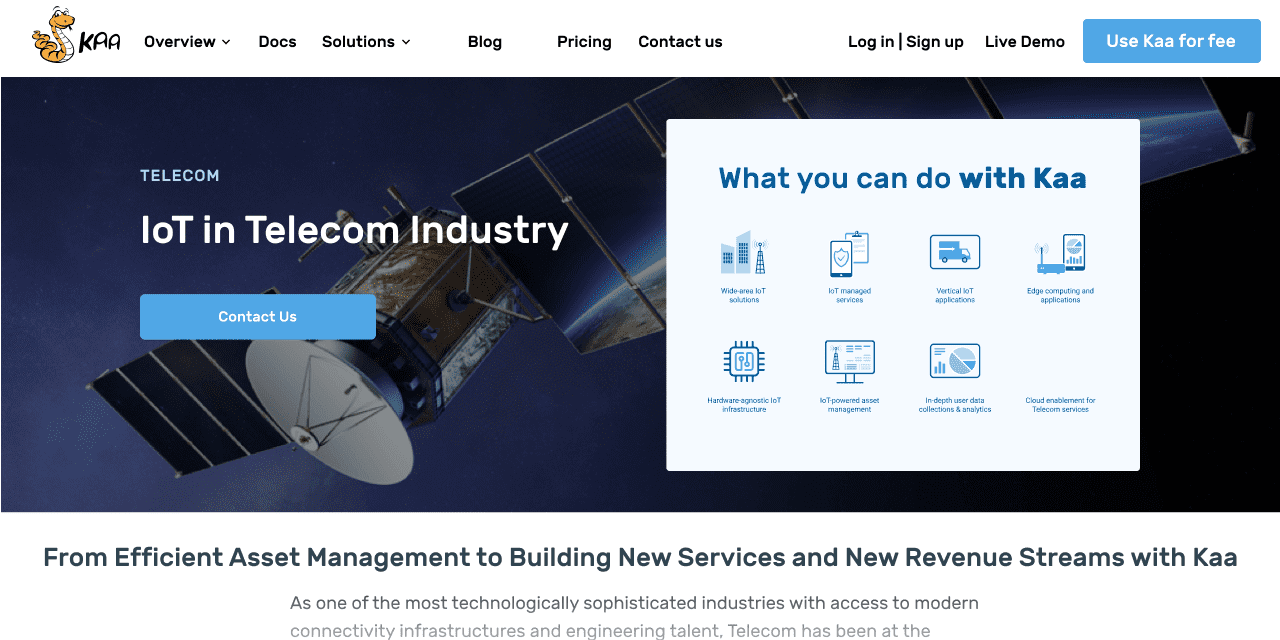 IoT Solutions for Telecom industry | Kaa IoT Platform
