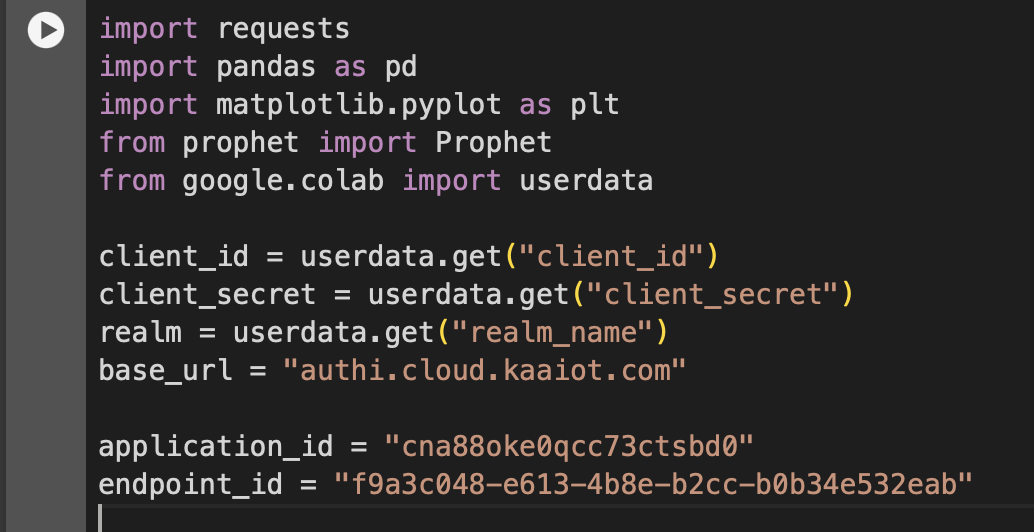 Connecting Google Colab to the Kaa IoT platform